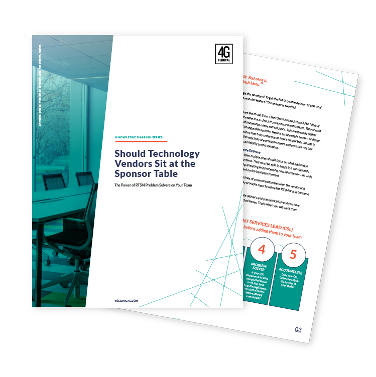 Technology Vendors at the Sponsor Table? | Resources | 4G Clinical